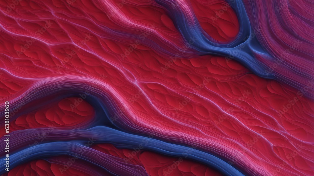 Abstract representation of the internal tissues of the body under a ...
