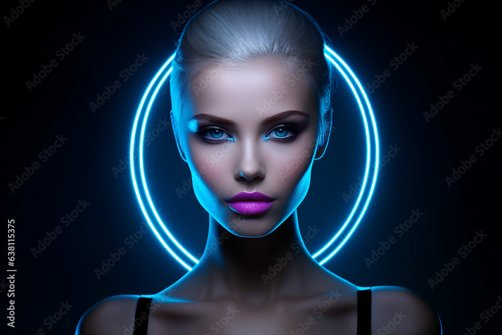 Generative ai collage image picture photo of lady woman gamer in modern ...