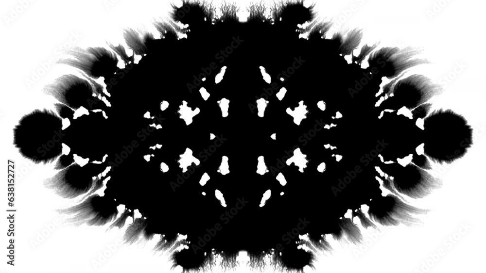 Black ink rorschach effect abstract background artistic flow splatter ...