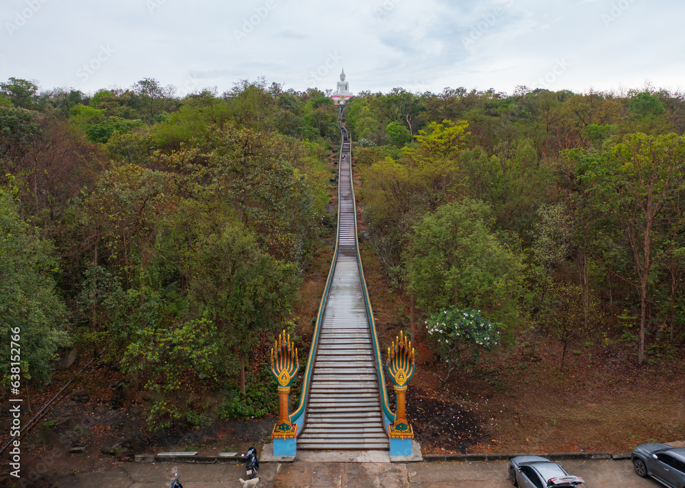 Wat Phra Bat Phu Pan Kham, temple pagoda is a buddhist temple in Khon ...