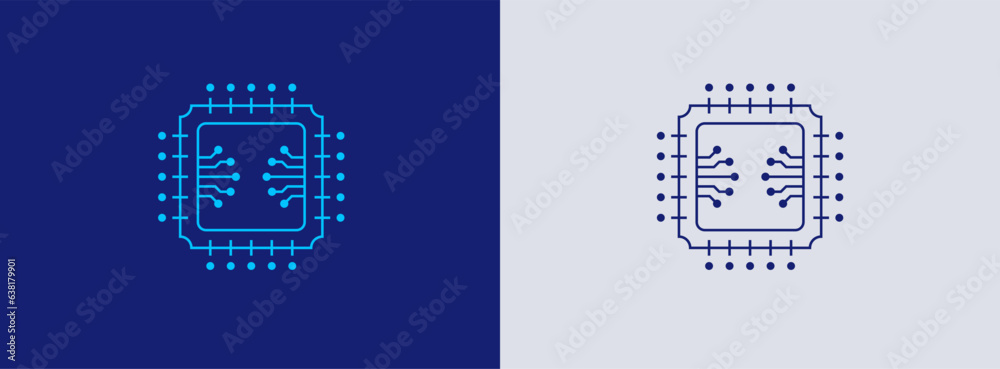 chipset icon - chip. modern logo of chipset or microchip outline style ...
