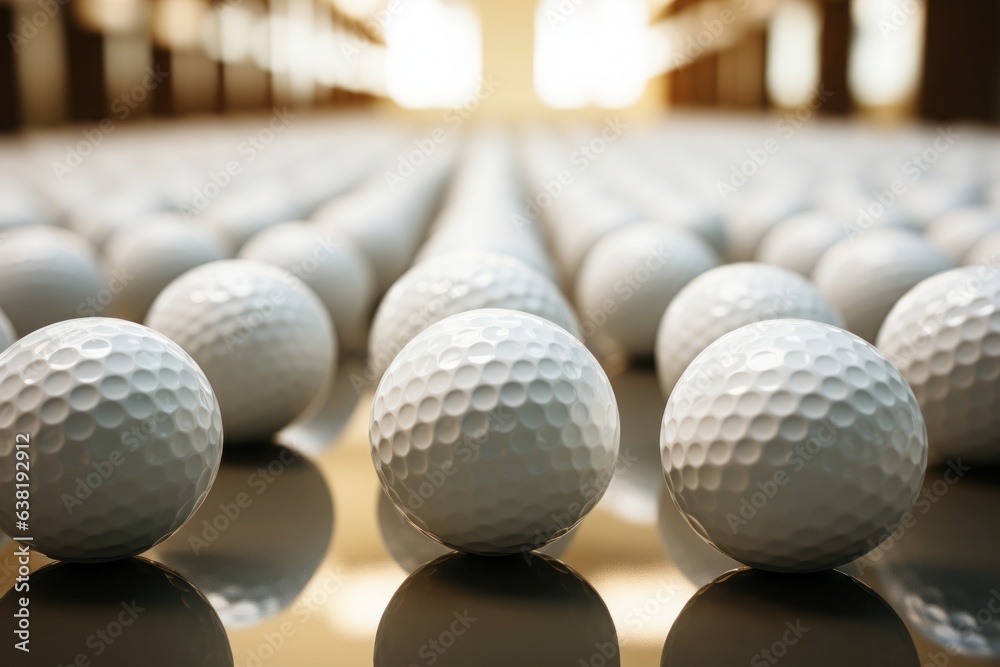 A multitude of golf balls lay clustered, their close proximity ...