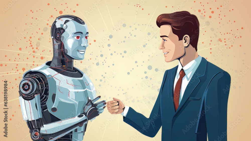 Digital robot handshake human background futuristic digital age robot ...