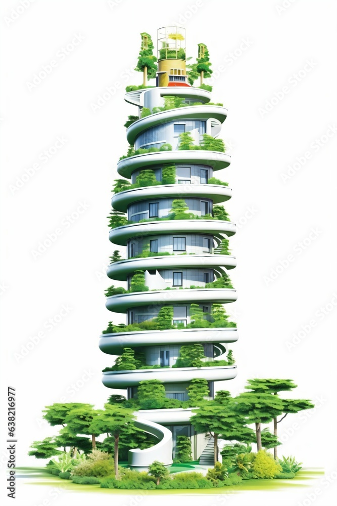Fibonacci Spiral Skyscraper Design with Logarithmic Spiral Windows ...