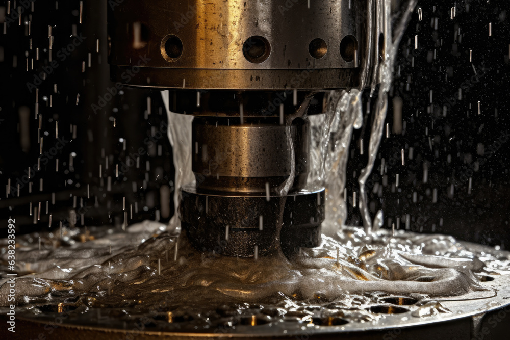 An awe-inspiring sight unfolds as a hydraulic press exerts its ...