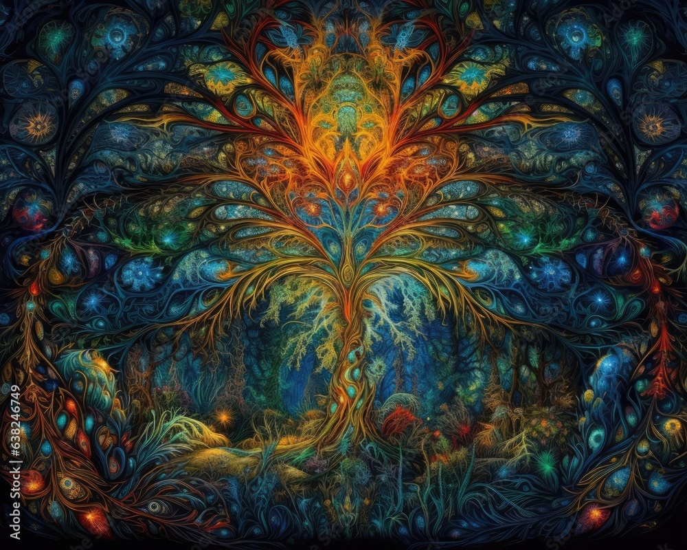 A mysterious masterpiece is unfolding under the light of a blacklight ...