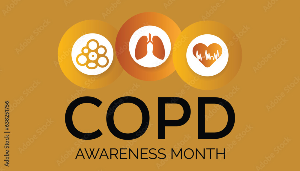 Vector illustration on the theme of National COPD (Chronic Obstructive ...