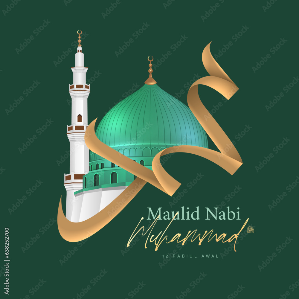 Translation : Happy Birthday of Prophet Muhammad. Milad un Nabi Mubarak ...