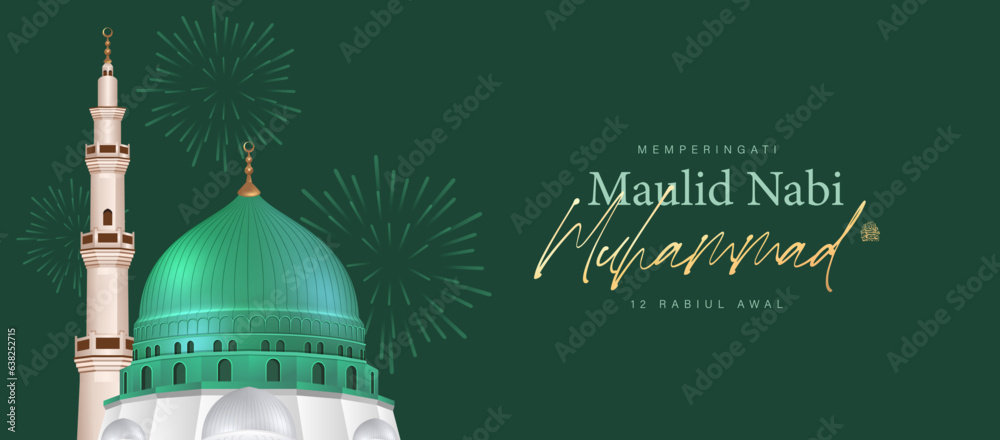 Translation : Happy Birthday of Prophet Muhammad. Milad un Nabi Mubarak ...
