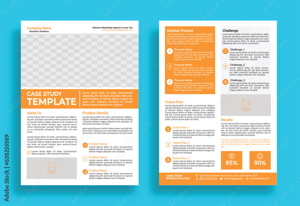 Case study template, Business case study layout, Double side flyer ...