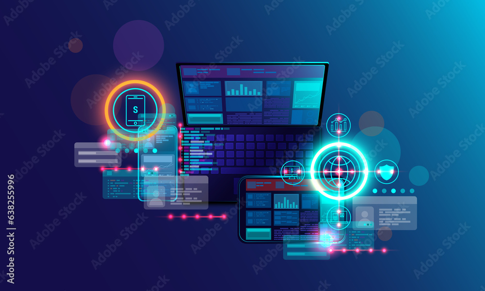 Abstract network communication technology background image, web ...