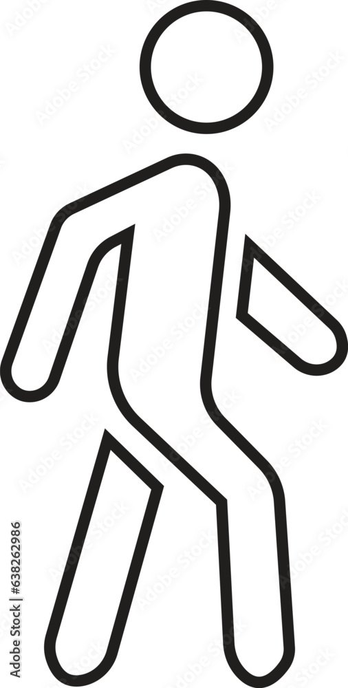 line Man walk icon . Walking man icon. People walk sign. pedestrian ...