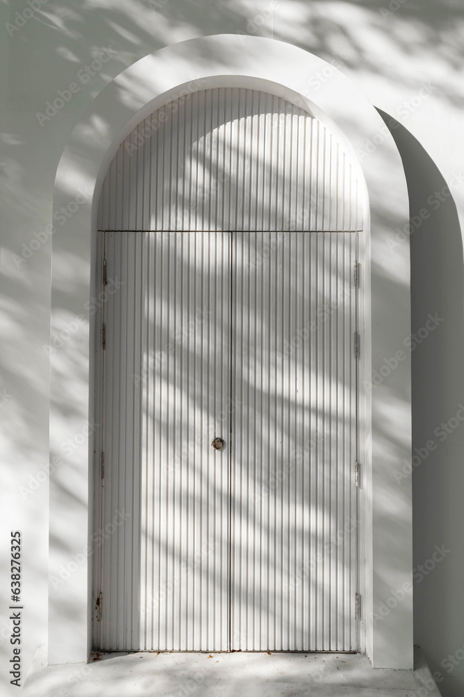 White arched door with softlight and shadow texture background, Arched ...