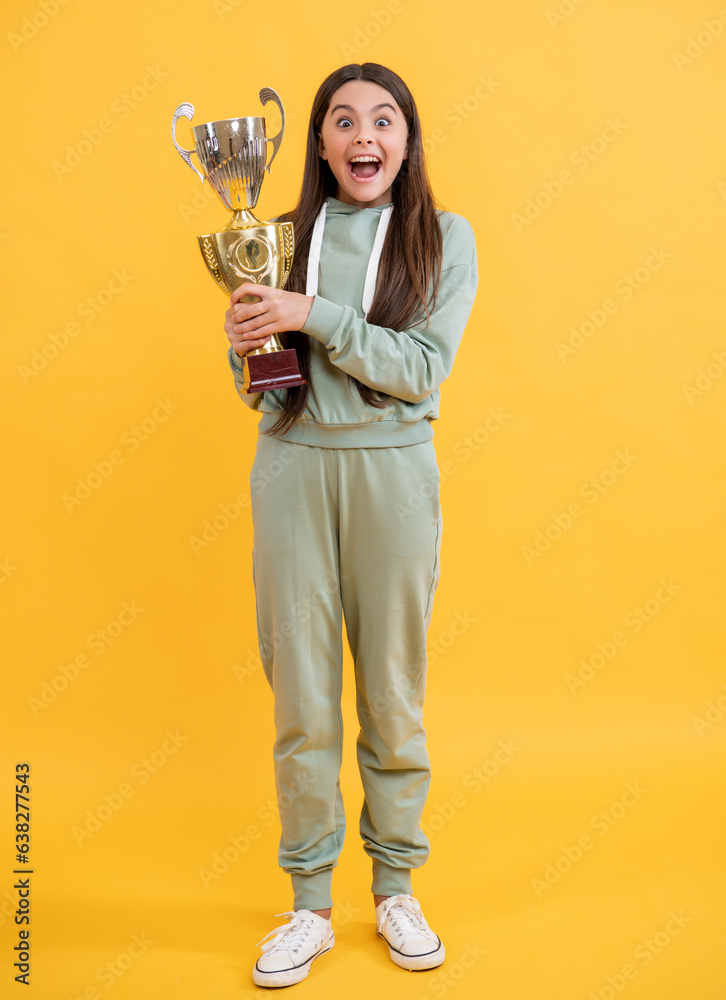 girl winner in sport. successful sport and childhood of teen. being ...