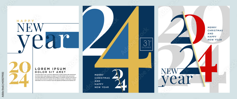 yearly template design 2024. numbers design for 2024 business diary ...