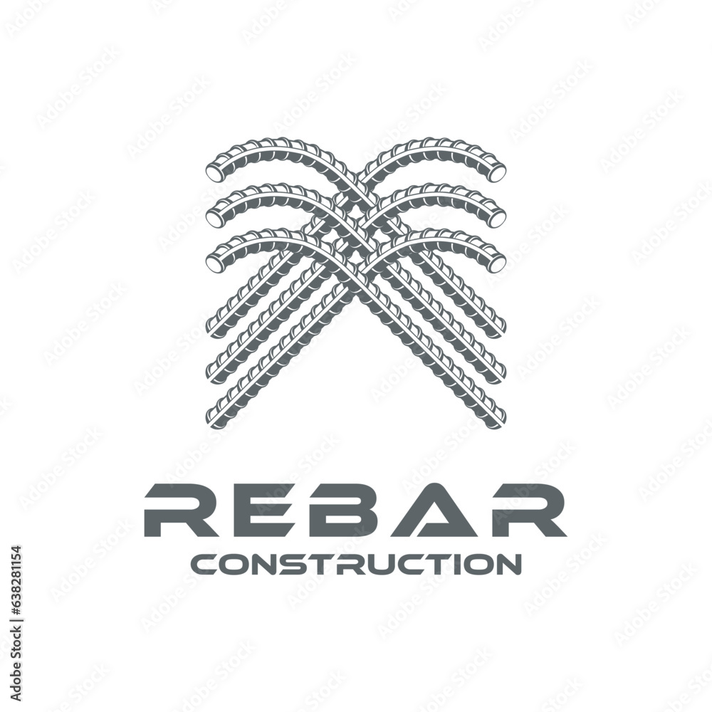 Poster rebar concrete construction logo design vector for business idea ...