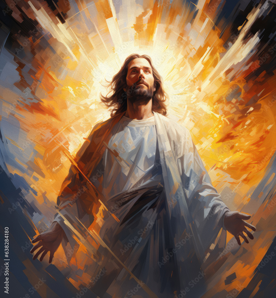 Jesus Christ on abstract background. Cross of Jesus Christ. created by ...