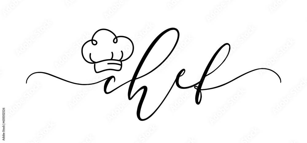 Vetor de Chef vector logo. Design for food poster, flyer, banner, menu ...