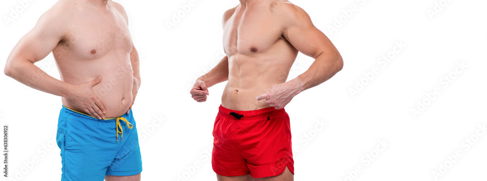 photo of before and after body comparison, banner. before and after ...