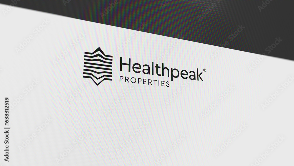28th July 2023 Long Beach, California. The logo of Healthpeak on a ...