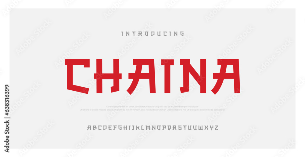 Chaina modern style alphabet font typeface. Typography chain fonts and ...