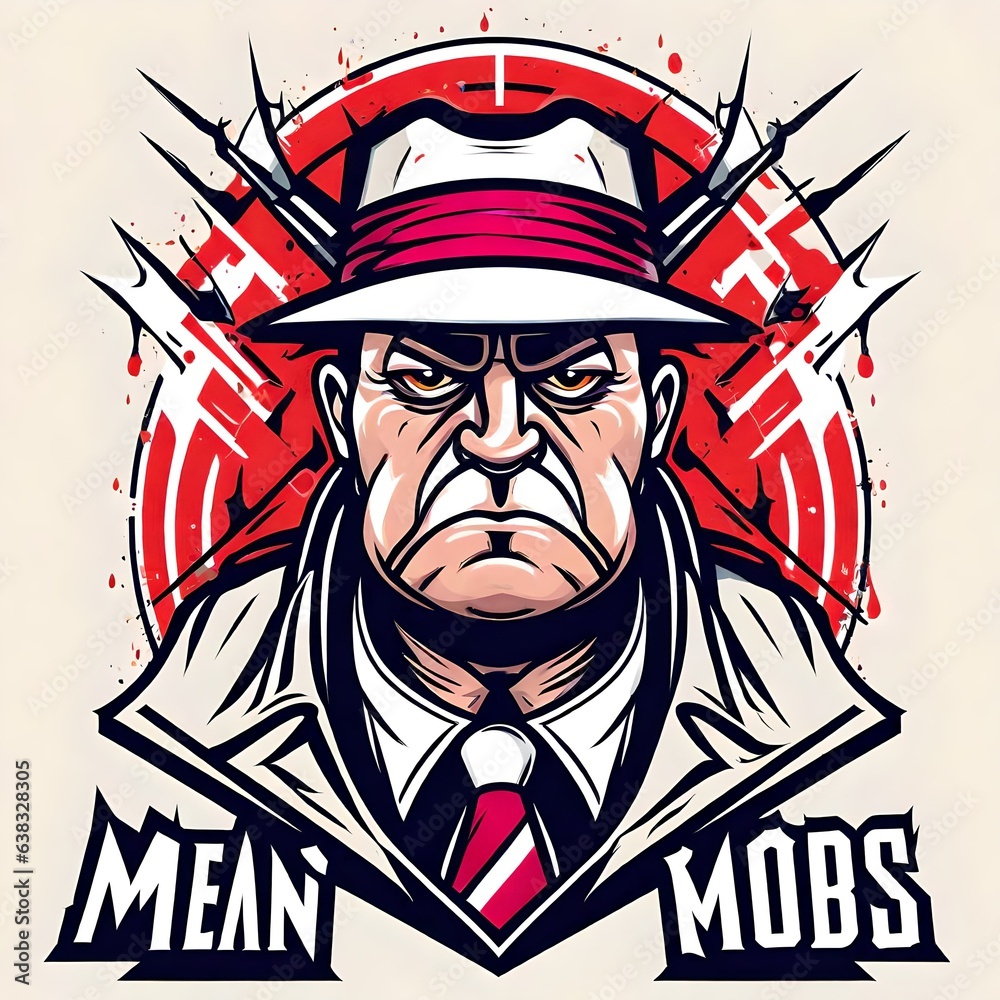 A logo for a business or sports team featuring a fictional caricature ...