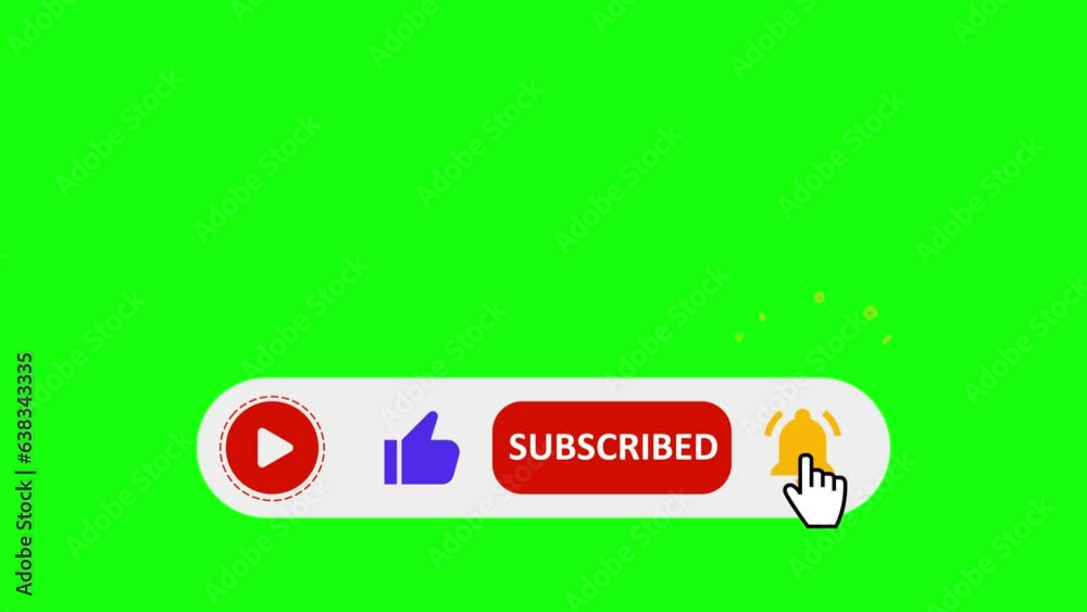 Vidéo Stock Animated like, subscribe, get notification button lower thirds. Chroma key, Green ...