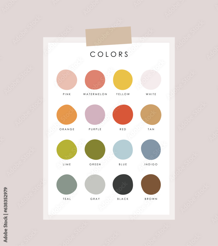 Colors illustration, educational material, kids vector, kindergarten ...
