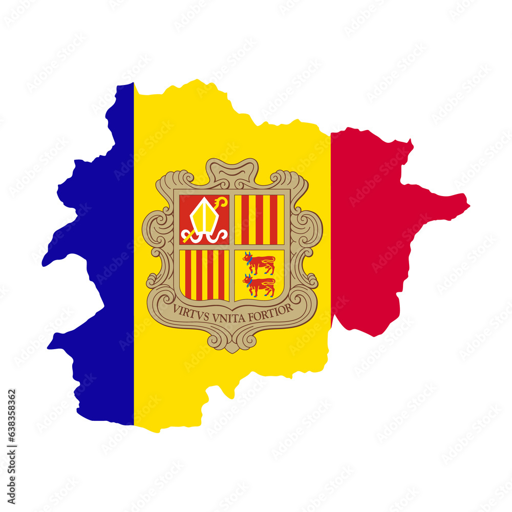 State borders of country Andorra. Andorra border. Andorra map. Card ...