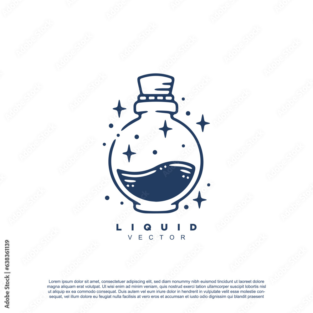 Premium shiny magic liquid potion bottle logo design for your brand or ...