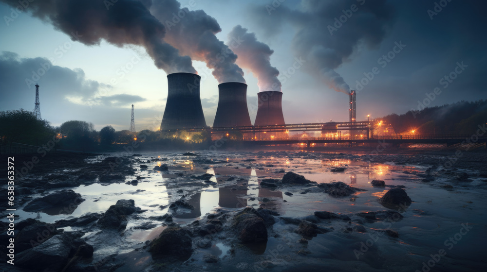 cooling towers of an electricity generating nuclear power plant which ...