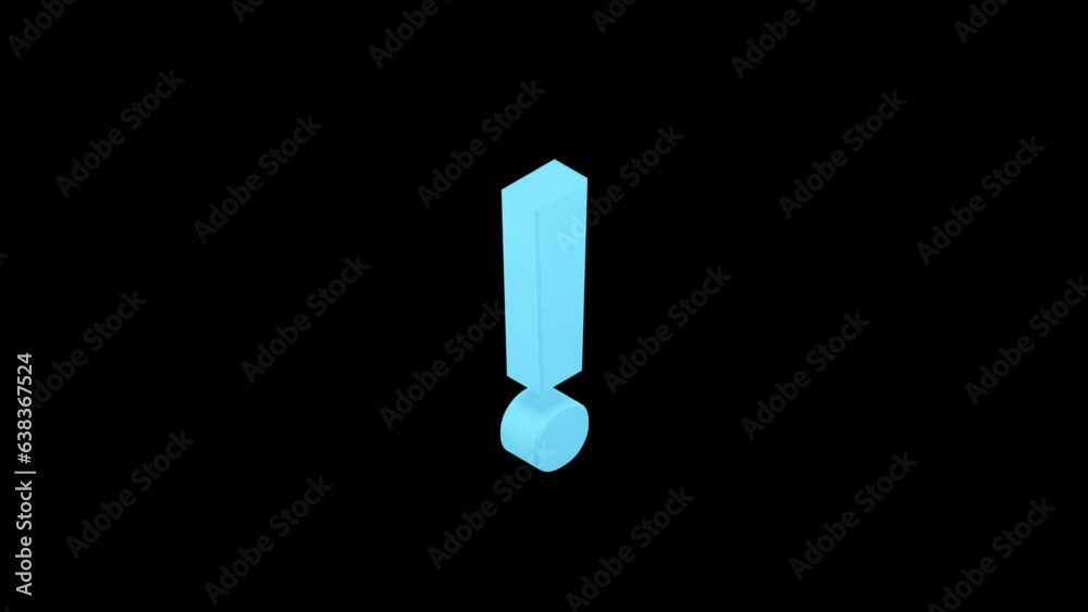 The exclamation icon mark is cartoonish. An animated cartoon appearing ...