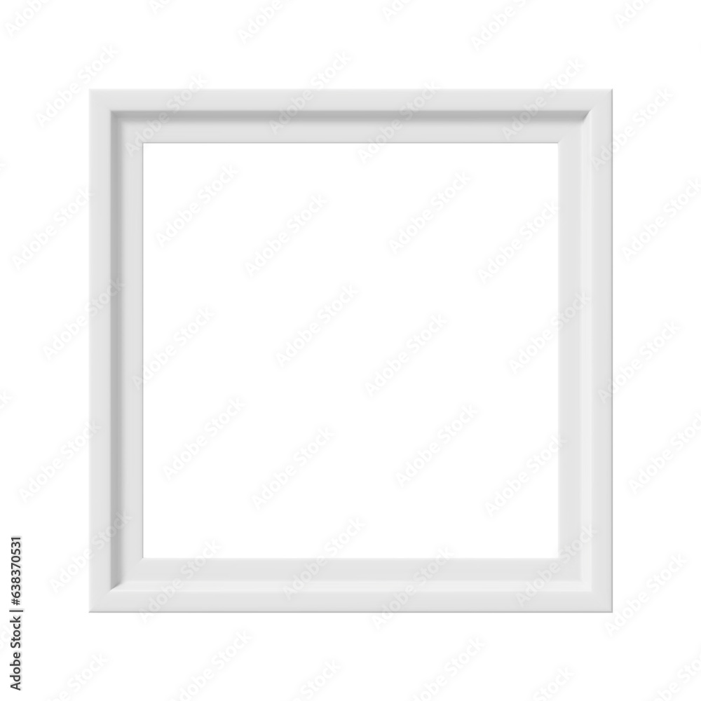 White picture frame. Minimalistic detailed photo realistic frame. Png ...