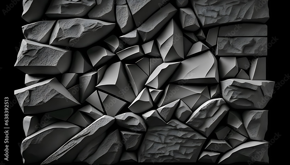Black white rock texture. Rough mountain surface. Close-up. Dark ...