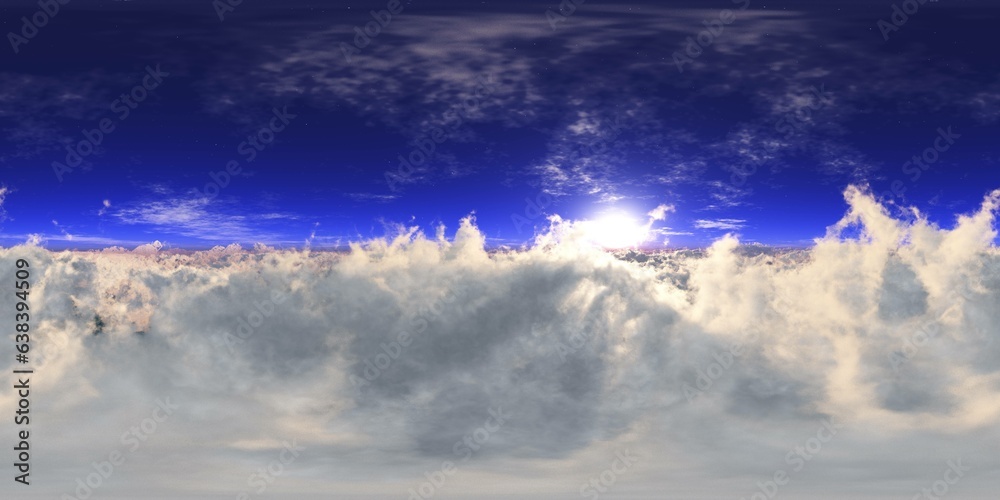 Panorama of clouds, HDRI, environment map , Round panorama, spherical ...