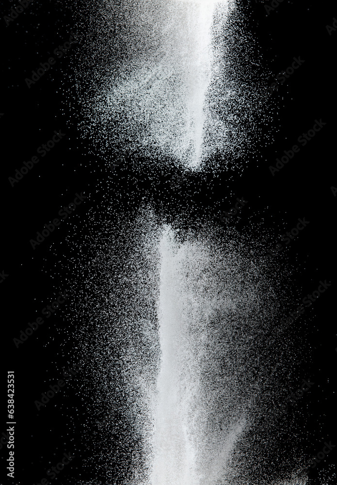 Million of white sand explosion, Photo image of falling down shower ...