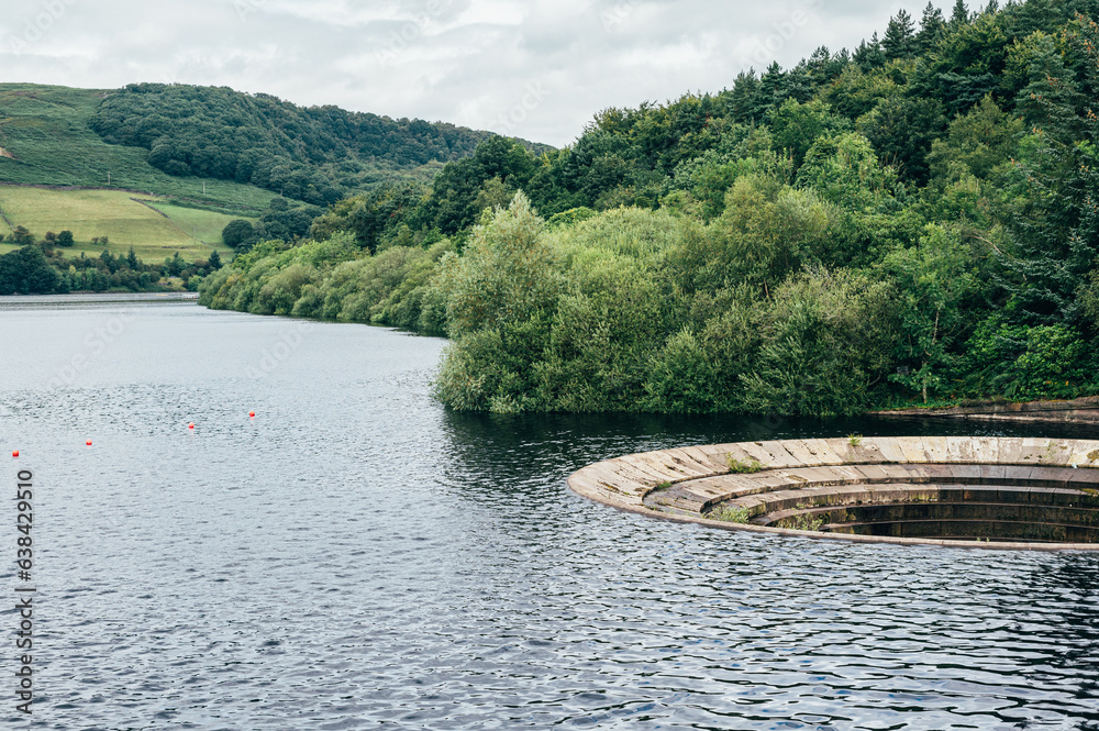 Ladybower Reservoir, large Y-shaped reservoir in the Upper Derwent ...