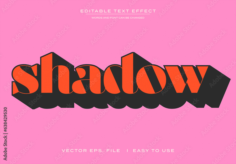 Shadow Text Effect Mockup Stock Template | Adobe Stock