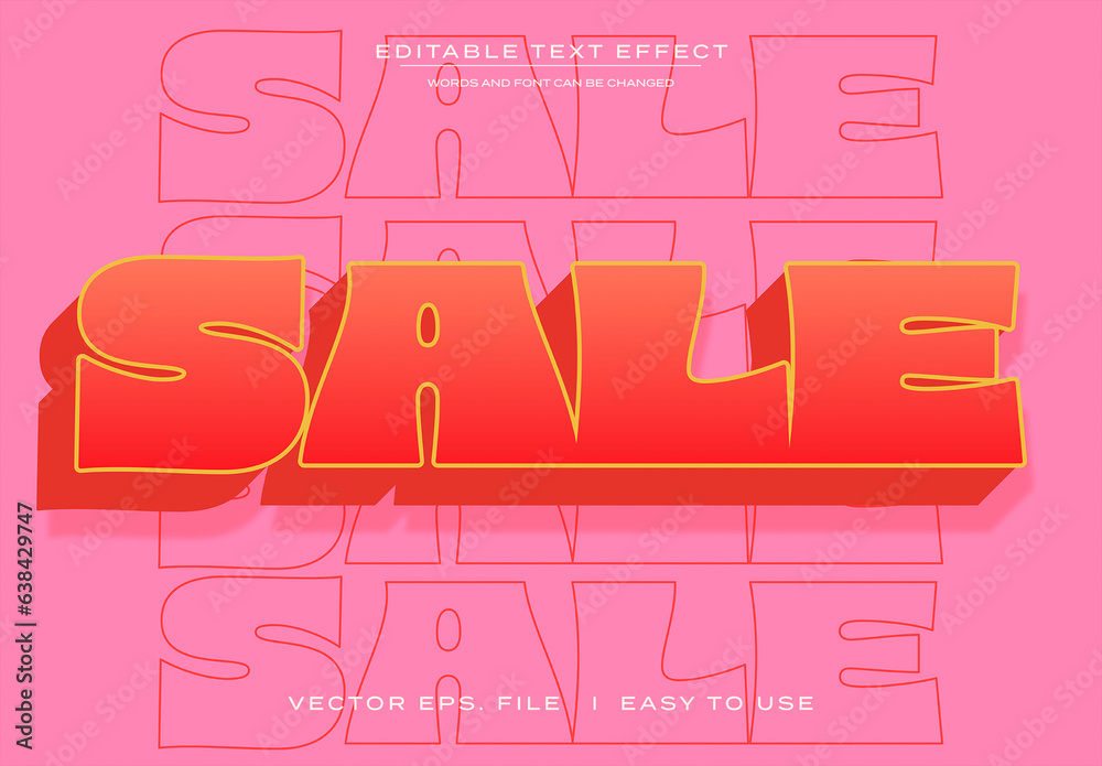 Bold Sale Text Effect Mockup plantilla de Stock | Adobe Stock