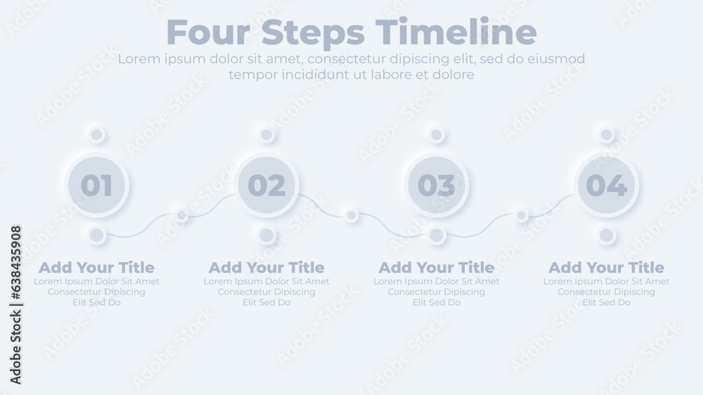 Vetor de Neumorphic connection timeline steps infographics template ...