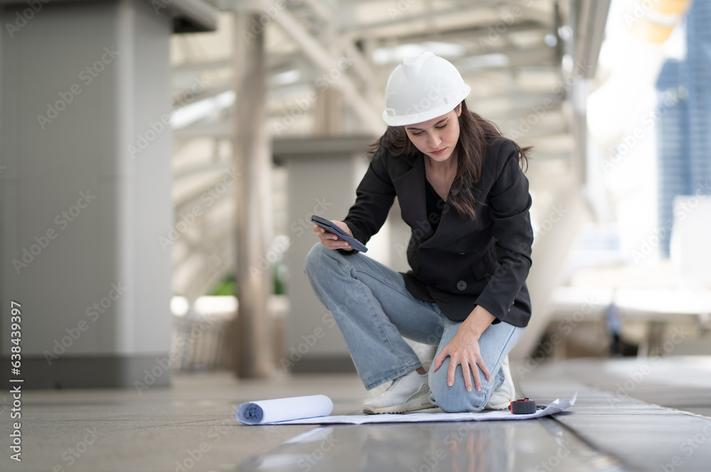 Structural architect working on real estate structure development in ...