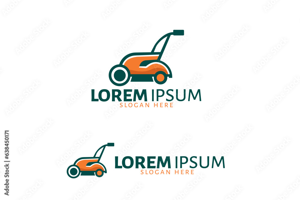 lawnmower logo or icon, lawn moving and lawn care service logo ...