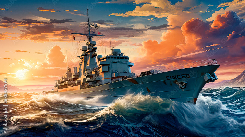 Epic Ship Boat Adventures on the Vast and Majestic Seas Stock Photo ...