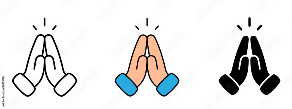 Praying hands icon on transparent background illustration Stock Vector ...