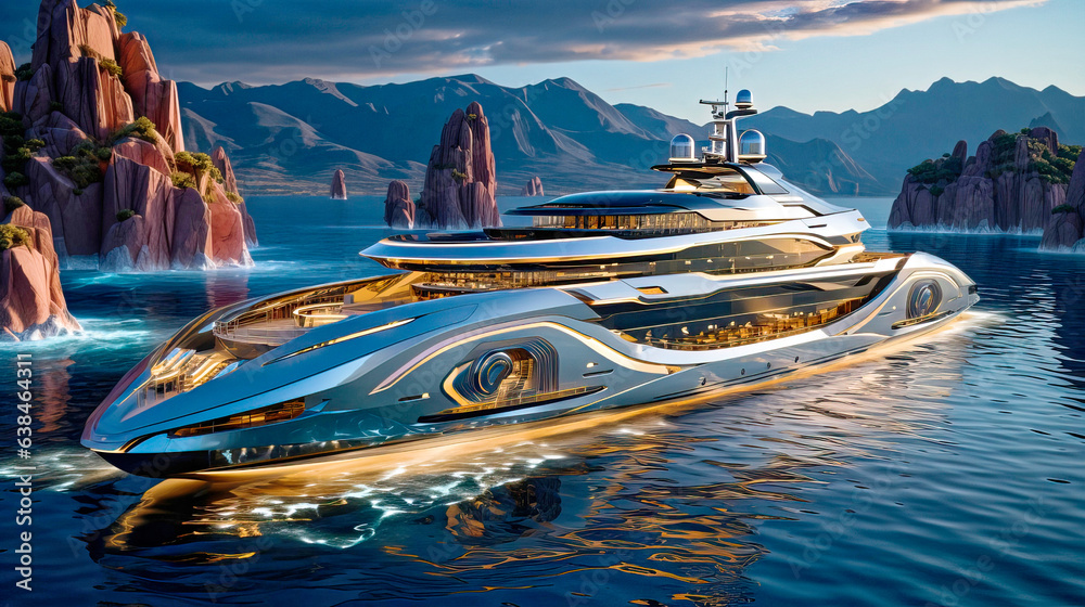 Epic Ship Boat Adventures on the Vast and Majestic Seas Stock Photo ...