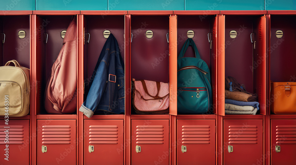 Foto de Сloseup of school locker. Minimal style creative wallpaper with ...