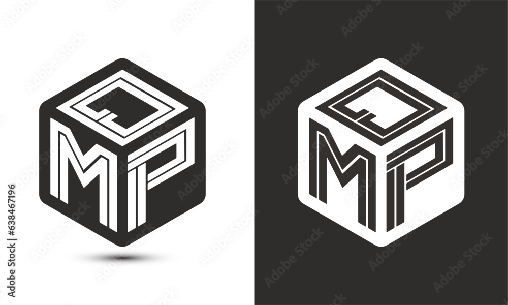 QMP letter logo design with illustrator cube logo, vector logo modern ...