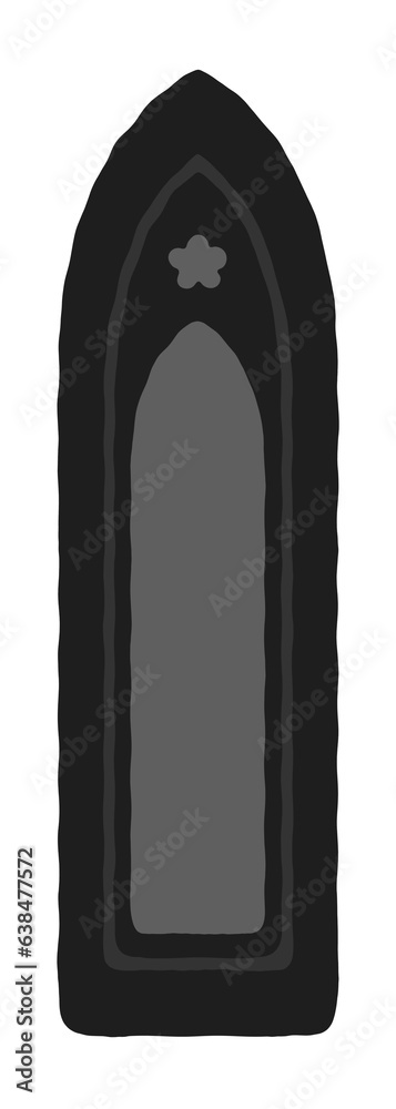 Gothic lancet window with small tracery stylized drawing. Architectural ...