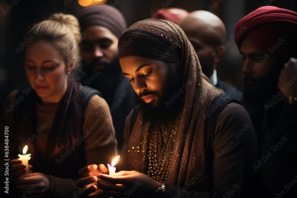 Unity in Prayer. People of different ages and backgrounds praying ...