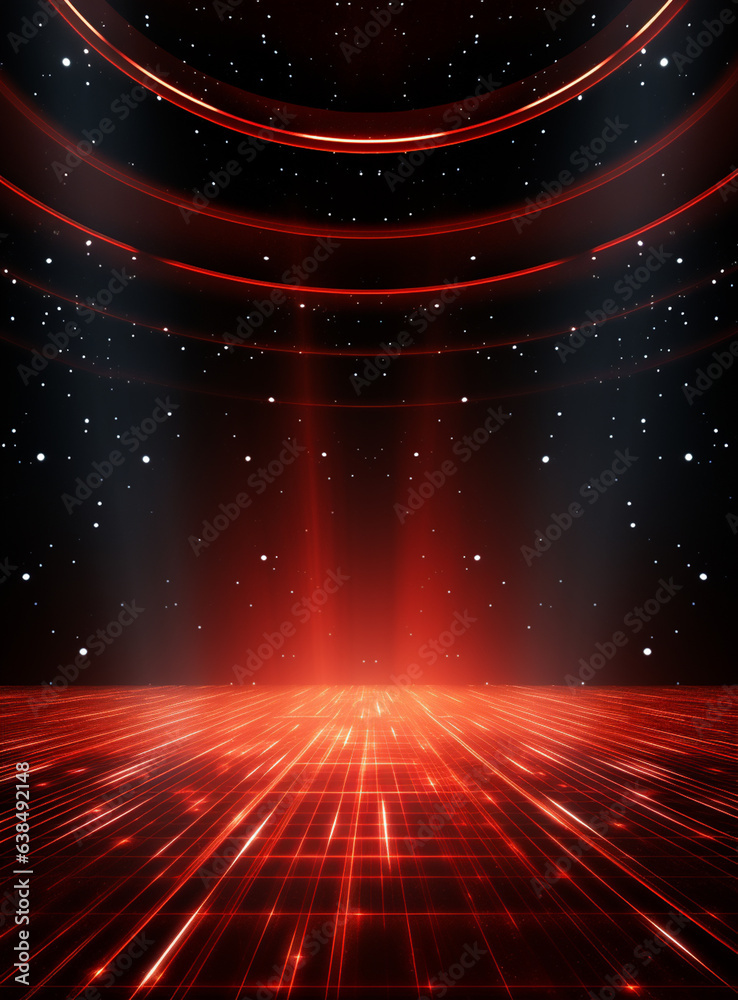 Ai generative Backdrop With Illumination Of Red Spotlights For Flyers ...